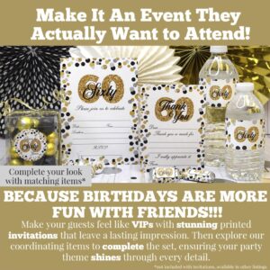 Confetti Polka Dot 60th Birthday Party Invitations, 20 5x7 Fill In Cards with Twenty White Envelopes by AmandaCreation