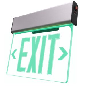 NICOR Lighting LED Emergency Exit Sign, Clear with Green Lettering (EXL2-10UNV-AL-CL-G-1)