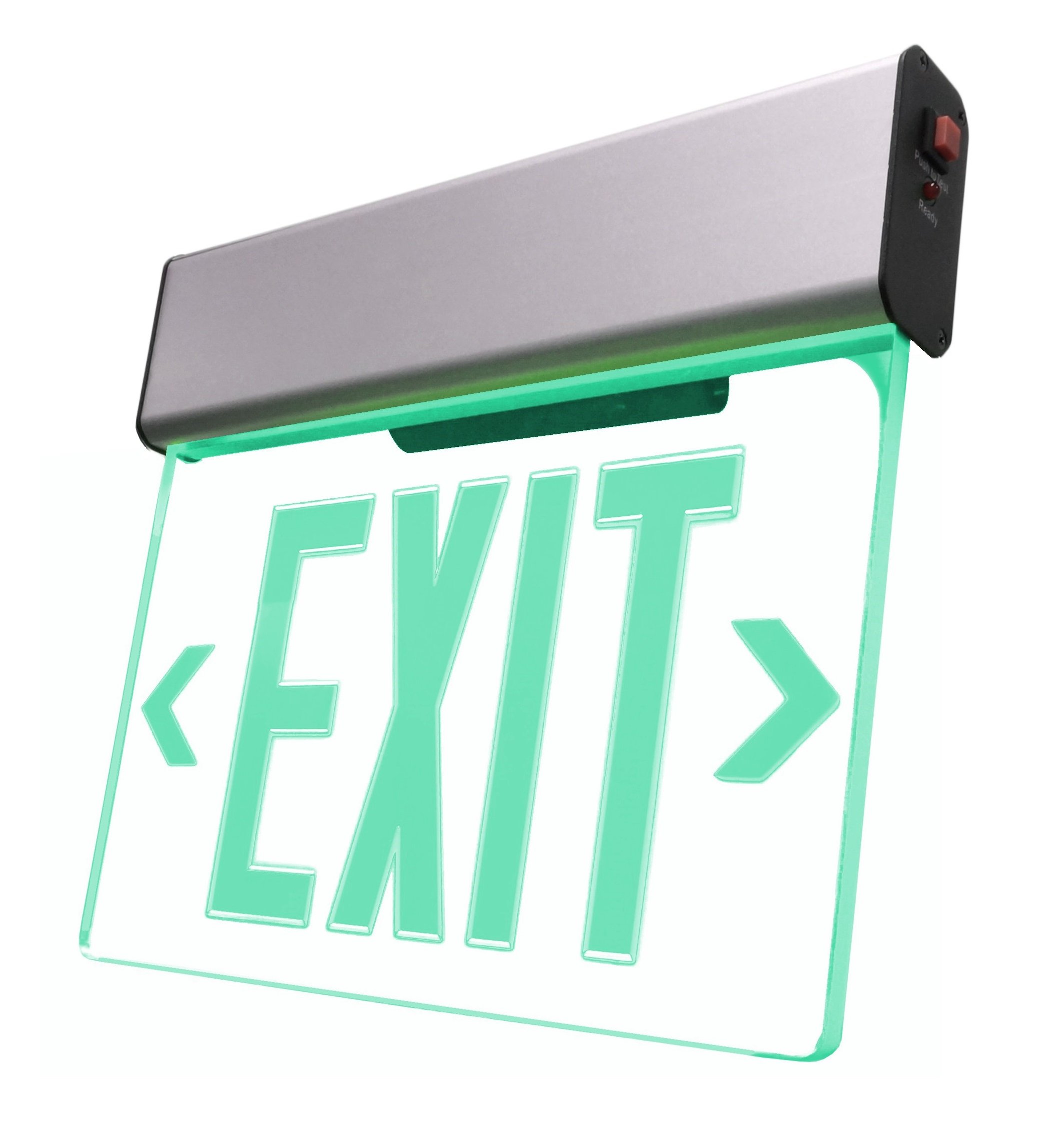 NICOR Lighting LED Emergency Exit Sign, Clear with Green Lettering (EXL2-10UNV-AL-CL-G-1)