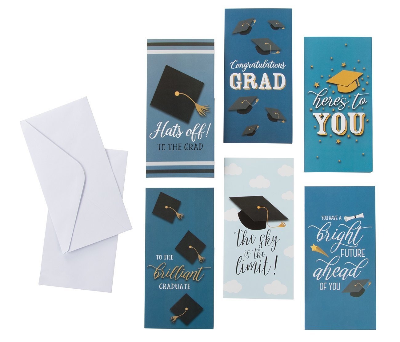 Best Paper Greetings 36 Pack Blank Graduation Thank You Cards with Envelopes, 6 Various Designs (4 x 7 In)