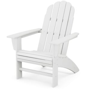 POLYWOOD AD600 Vineyard Curveback Adirondack Chair, White