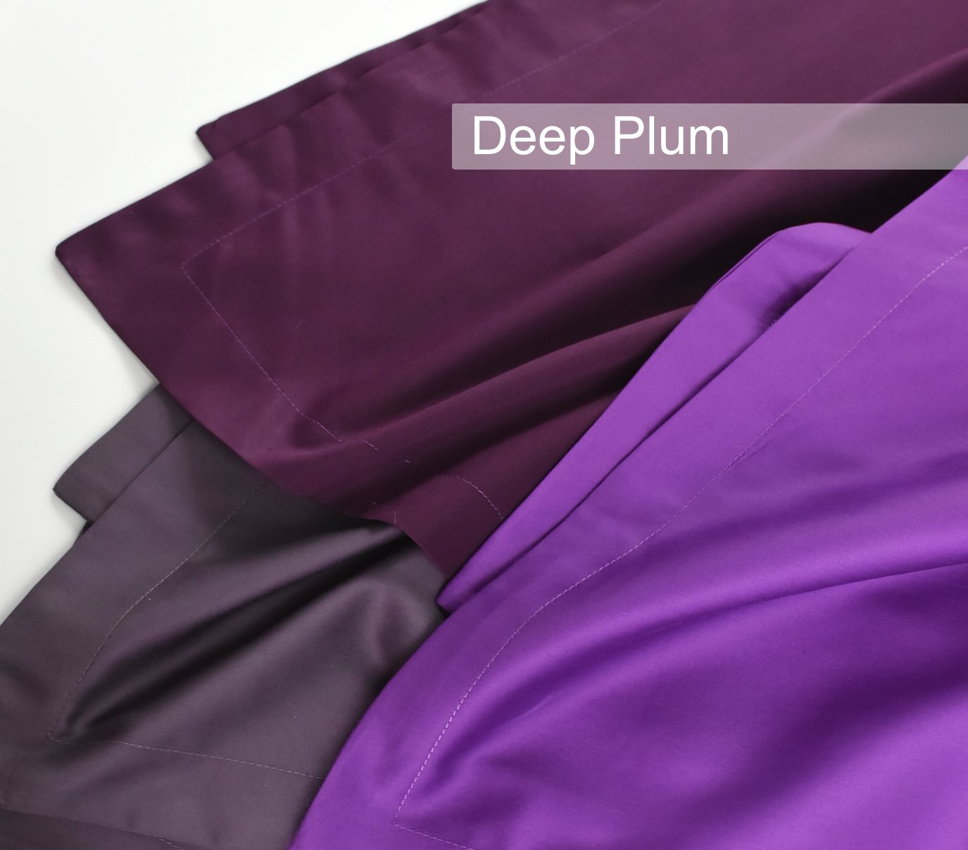 Solid Color Egyptian Cotton Duvet Cover Luxury Bedding Set High Thread Count Long Staple Sateen Weave Silky Soft Breathable Pima Quality Bed Linen (Queen, Deep Plum)