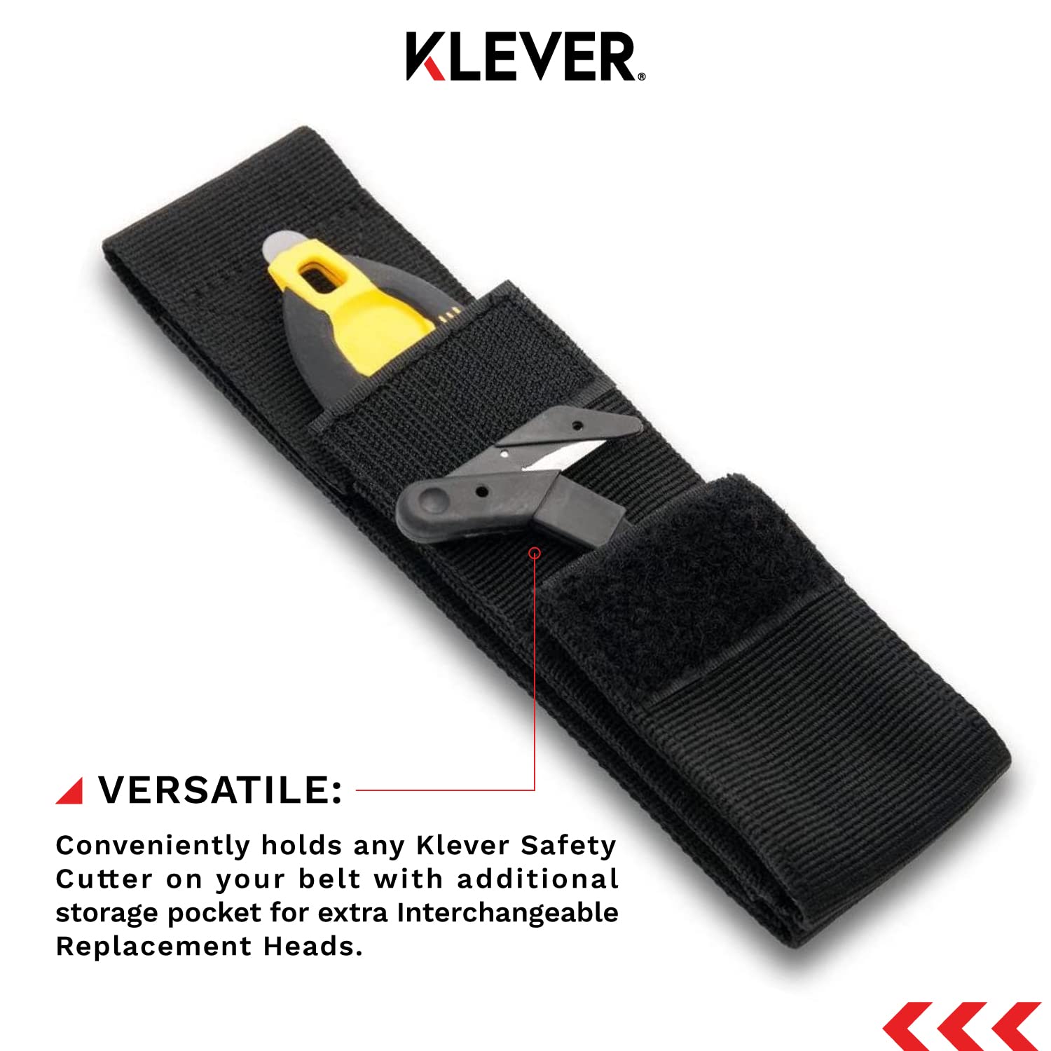 Klever Holster, Fits All Klever Safety Cutters, Stores Box Cutters on Your Belt, Black, 10-Pack (KCJ-HOL)