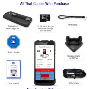 ID Scanner - Drivers License and Passport Scanner and Reader - Age Verification and Customer Management - Quantum Edge V3 Includes Handheld Scanner, Outer Carry Case, & Accessories