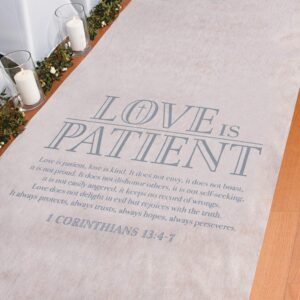 love is patient corinthians wedding aisle runner- 100 feet - wedding ceremony aisle decorations