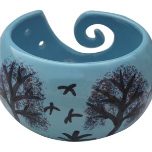 for Mom: 7-Inch Ceramic Yarn Bowl for Crocheting – Tangle-Free Knitting with Smooth Spiral Outlet by Abhandicrafts