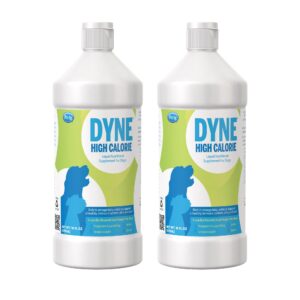 pet-ag dyne high calorie liquid nutritional supplement for dogs & puppies 8 weeks and older - 16 oz, pack of 2 - supports performance and endurance - sweet vanilla flavor