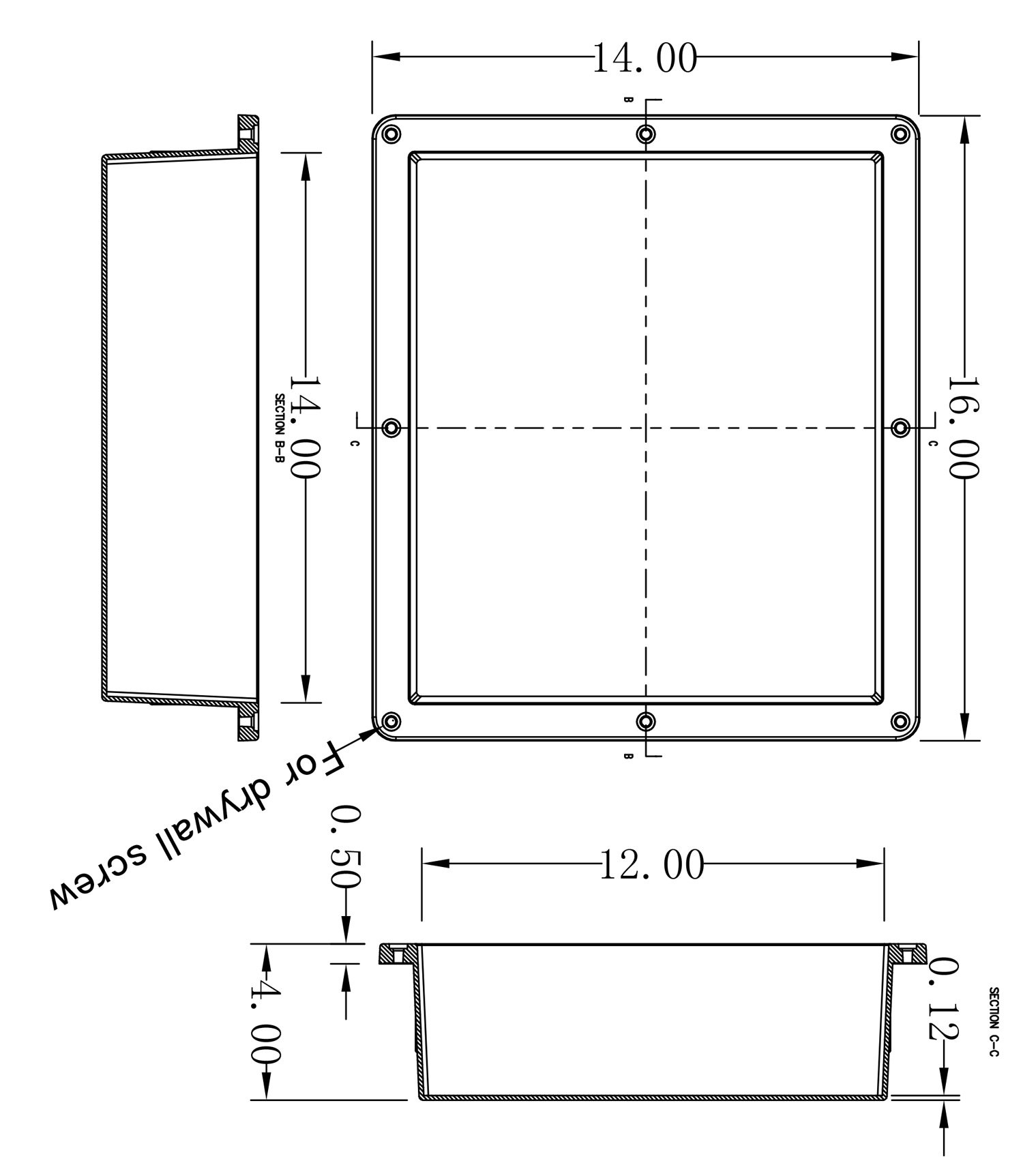 Ready For Tile Waterproof Leak Proof 16" x 14" Bathroom Recessed Shower Niche - Single Bathroom Shelf Organizer Storage For Shampoo & Toiletry Storage STR-1614 - Flush Mount Installation