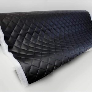 VViViD Bycast65 Black Quilted 4" x 6" Diamond Pattern Padded Marine Vinyl Roll (25ft x 54")