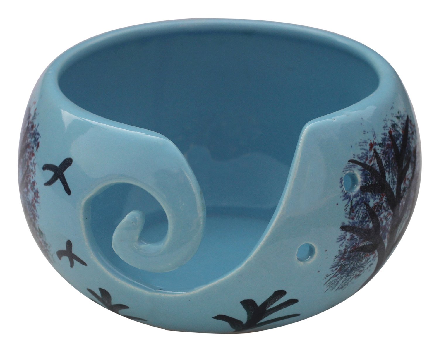 for Mom: 7-Inch Ceramic Yarn Bowl for Crocheting – Tangle-Free Knitting with Smooth Spiral Outlet by Abhandicrafts