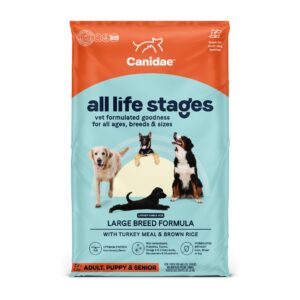 canidae all life stages dry dog food, large breed formula with turkey meal & brown rice, 40 lbs.