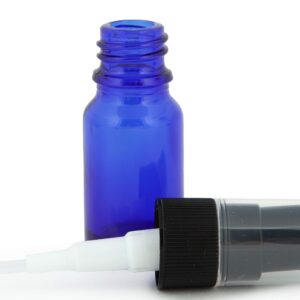 Vivaplex, 24, Cobalt Blue, 10 ml (1/3 oz) Glass Bottles, with Black Fine Mist Sprayer's