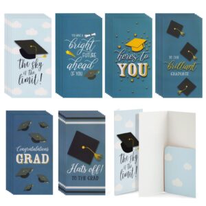 best paper greetings 36 pack blank graduation thank you cards with envelopes, 6 various designs (4 x 7 in)