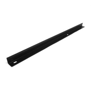 1" H Metal Front Fence for Gondola 1/4" Holes or Wood Shelf - Black - 48" L - 10 Pack