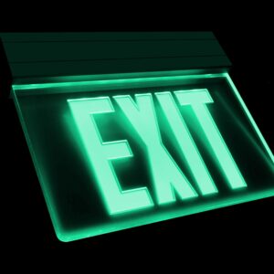 NICOR Lighting LED Emergency Exit Sign, Clear with Green Lettering (EXL2-10UNV-AL-CL-G-1)