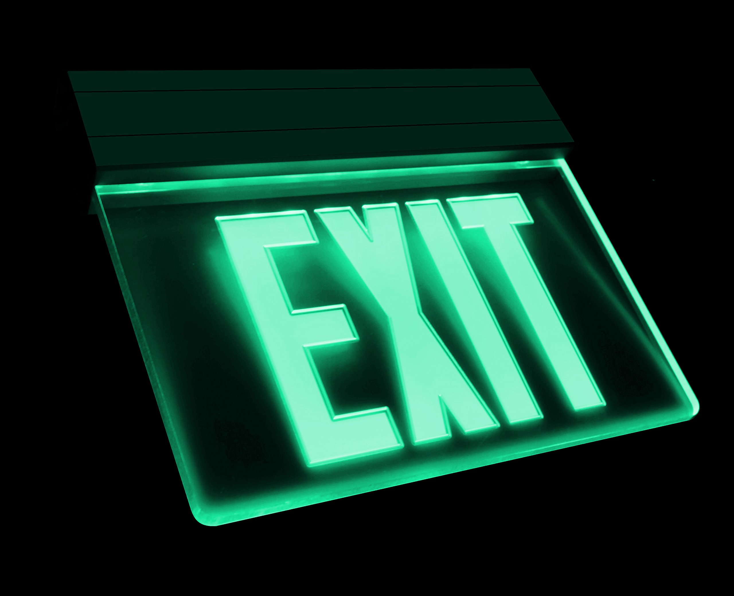 NICOR Lighting LED Emergency Exit Sign, Clear with Green Lettering (EXL2-10UNV-AL-CL-G-1)