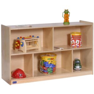 children's factory, value line mobile 2-shelf storage unit, ang9149, classroom or daycare furniture, kids room organizer and book shelves