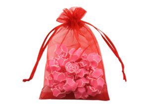 qianhailizz 8 x 12 inch 100 pcs drawstring bags organza fabric jewelry gift pouch candy pouch wedding favors b231 (red)