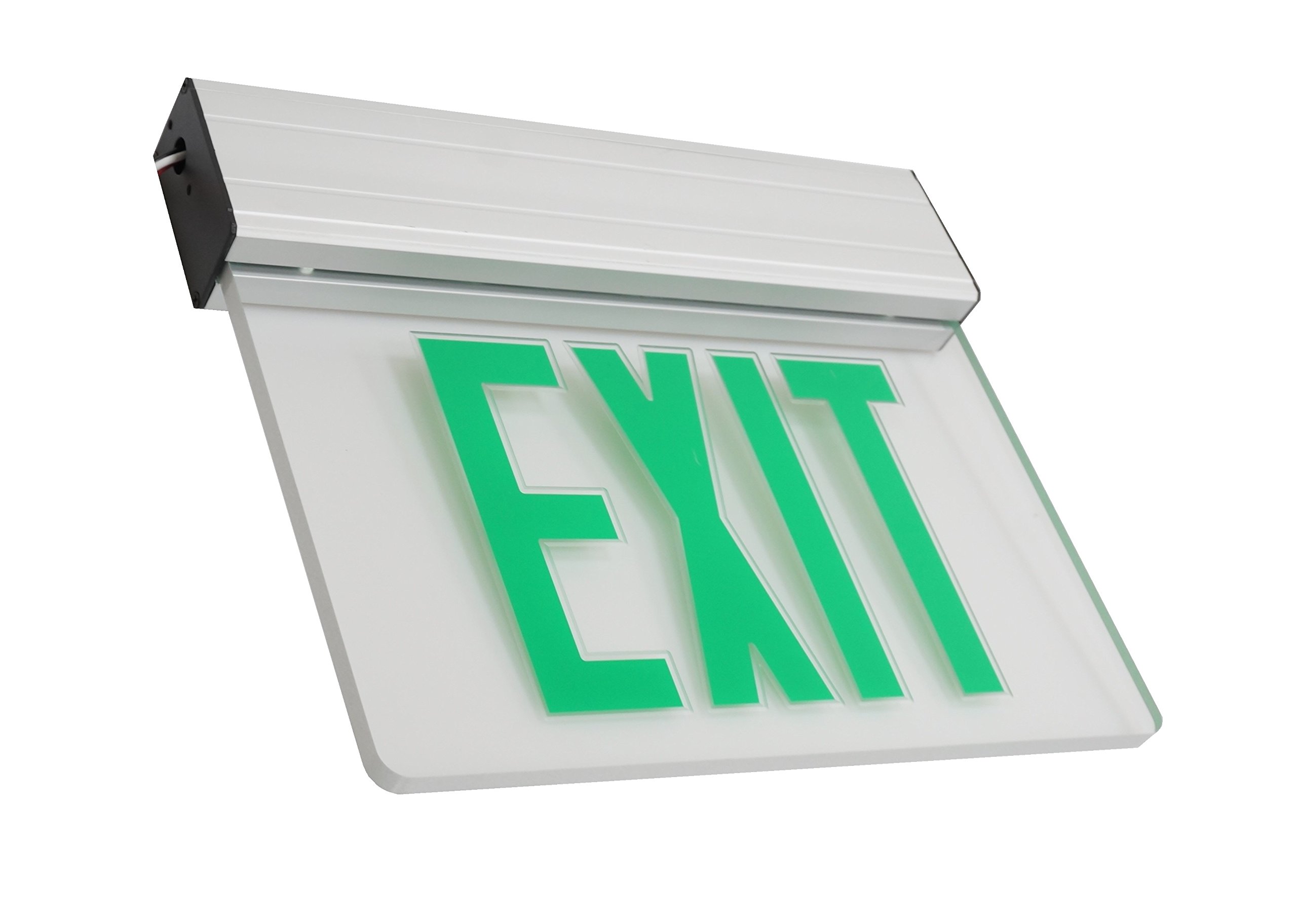 NICOR Lighting LED Emergency Exit Sign, Clear with Green Lettering (EXL2-10UNV-AL-CL-G-1)