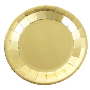 BLUE PANDA Paper Plates in Gold Foil Design for Birthday Party Supplies (9 In, 48 Pack)