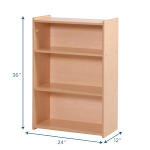 Children’s Factory Value Line Narrow 3-Shelf Toddler Bookshelf and Toy Organizer Shelves for Daycare, Playroom, Preschool