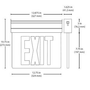 NICOR Lighting LED Emergency Exit Sign, Clear with Green Lettering (EXL2-10UNV-AL-CL-G-1)