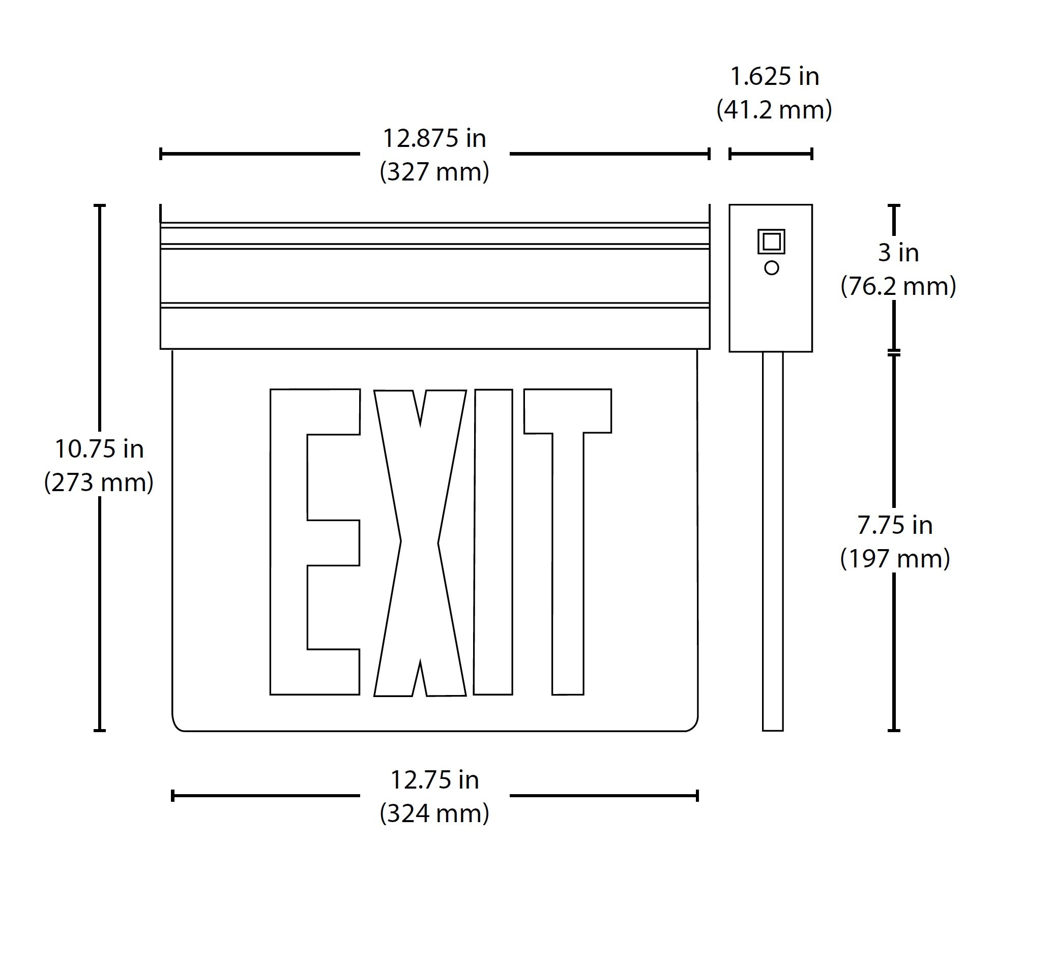 NICOR Lighting LED Emergency Exit Sign, Clear with Green Lettering (EXL2-10UNV-AL-CL-G-1)