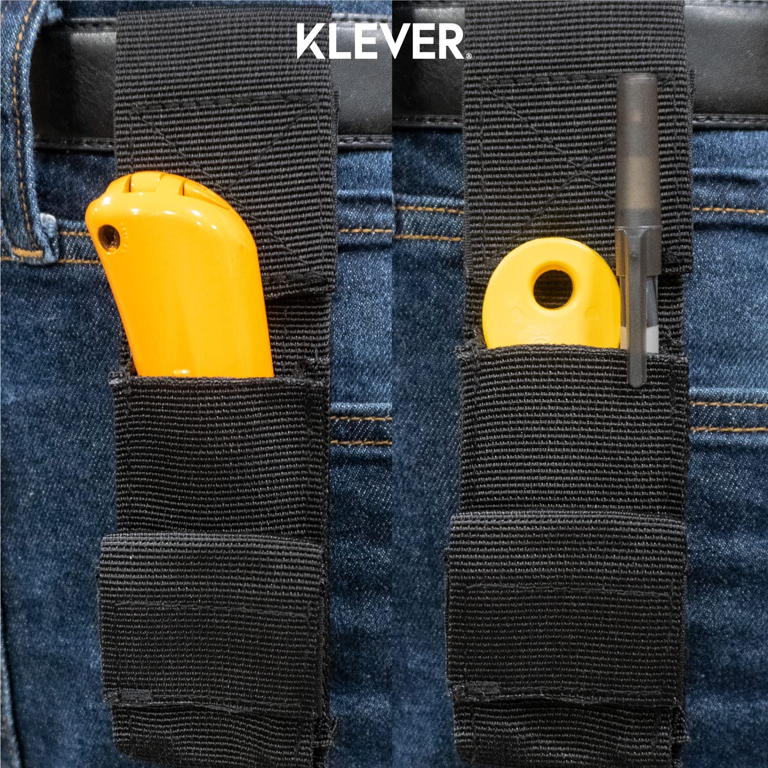 Klever Holster, Fits All Klever Safety Cutters, Stores Box Cutters on Your Belt, Black, 10-Pack (KCJ-HOL)