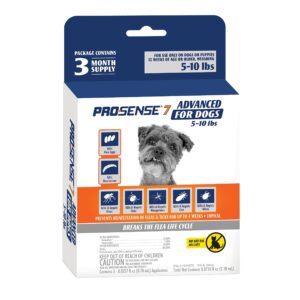 prosense 7 flea & tick prevention and control for dogs 5-10 lb - 3 month supply