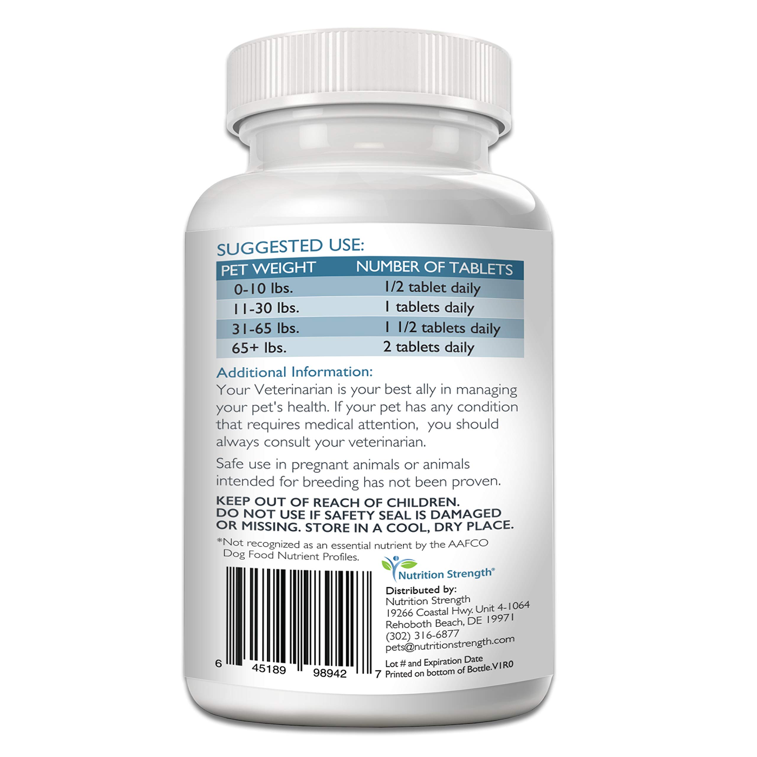 Nutrition Strength Eye Care for Dogs Daily Vision Supplement with Lutein, Zeaxanthin, Astaxanthin, CoQ10, Bilberry Antioxidants, Vitamin C, Vitamin E Support for Dog Eye Problems, 120 Chewable Tablets