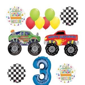 Monster Truck Party Supplies 3rd Birthday Balloon Bouquet Decorations