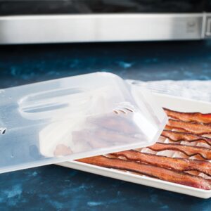 Nordic Ware Bacon Rack with Lid, 10.25x8x2 Inches, White