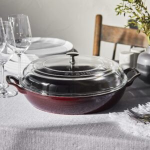 Staub Cast Iron 3.5-qt Braiser with Glass Lid - Grenadine