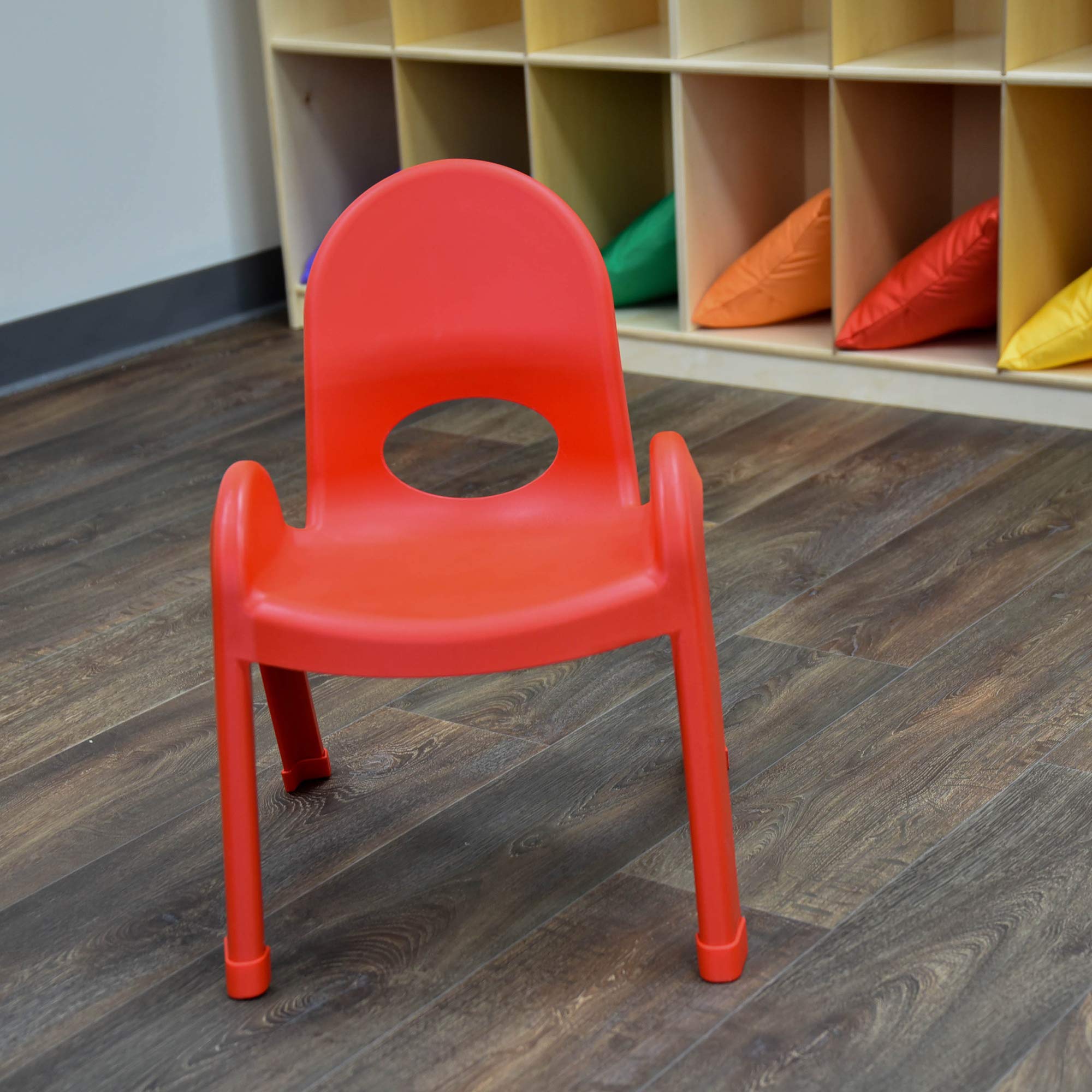 Children's Factory-AB7711PR Value Stack Kids Chair, Preschool/Daycare/Playroom Furniture, Flexible Seating Classroom Furniture for Toddlers, Red, 11"