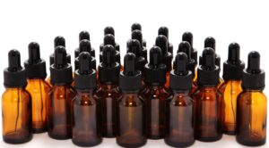 vivaplex, 24, amber, 10 ml (1/3 oz) glass bottles, with glass eye droppers