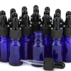 Vivaplex, 24, Cobalt Blue, 10 ml (1/3 oz) Glass Bottles, with Glass Eye Droppers