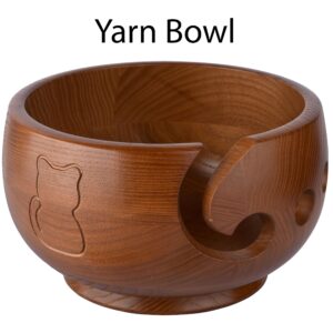 Wooden Yarn Bowl for Knitting and Crocheting Wide and Deep for Projects of Any Size Holder Dimensions Allow You to Place Large Yarn Cakes and Wool Balls