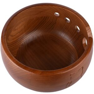 Wooden Yarn Bowl for Knitting and Crocheting Wide and Deep for Projects of Any Size Holder Dimensions Allow You to Place Large Yarn Cakes and Wool Balls