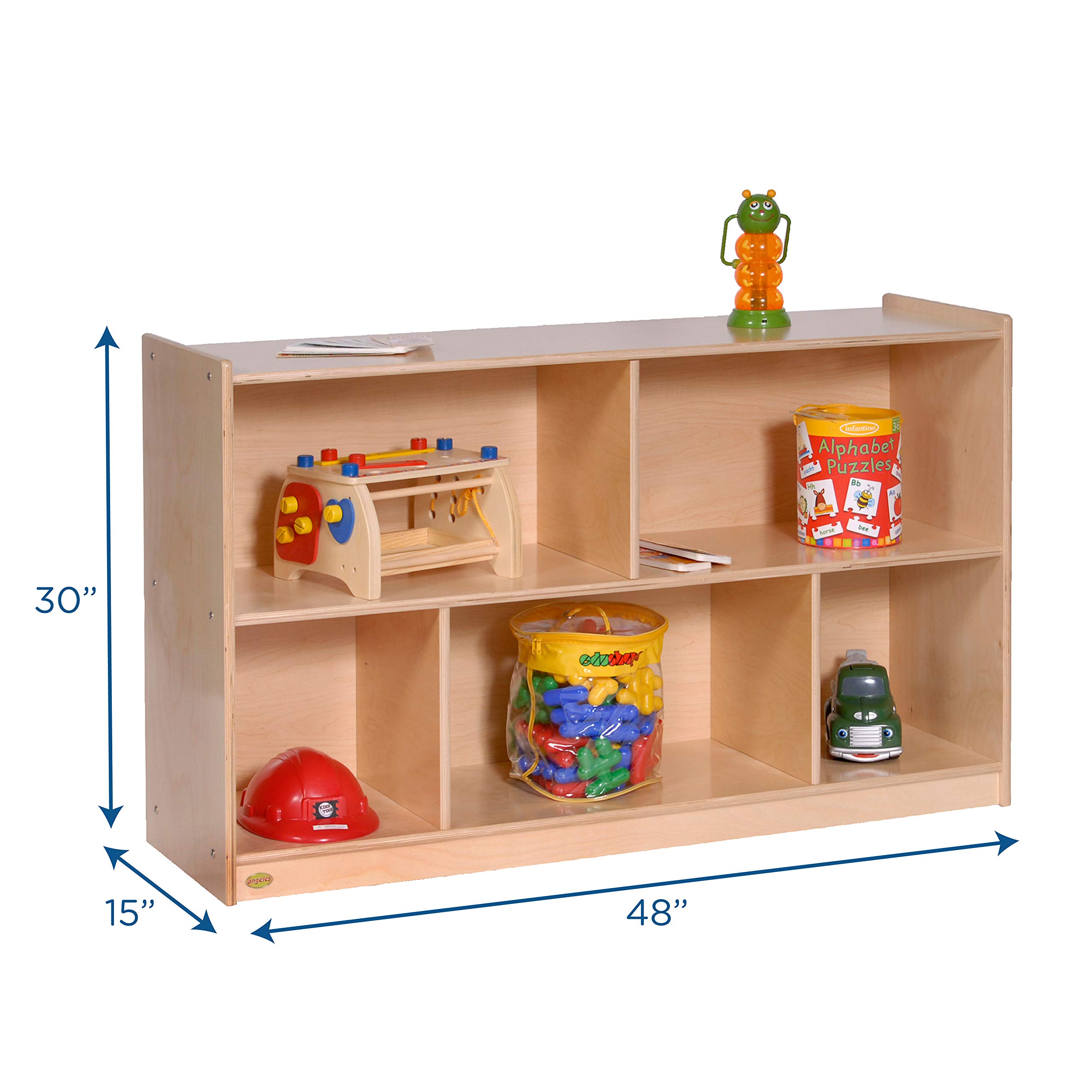 Children's Factory, Value Line Mobile 2-Shelf Storage Unit, ANG9149, Classroom or Daycare Furniture, Kids Room Organizer and Book Shelves