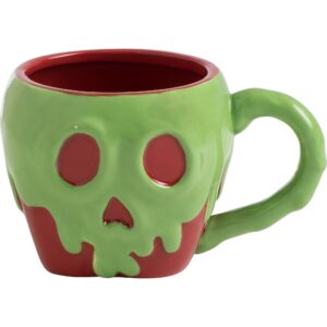 vandor disney snow white poison apple shaped ceramic soup coffee mug cup, 4.6 x 6.5 inch