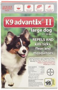 advantix ii flea drops,tick control k9 for 6-month dogs 21-55 lbs (red) 6 doses