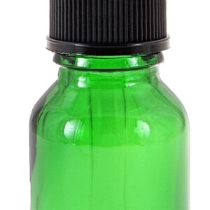 Vivaplex, 24, Green, 10 ml (1/3 oz) Glass Bottles, with Glass Eye Droppers