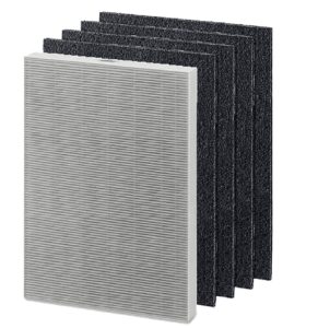 nispira true hepa activated carbon pre filter compatible with fellowes aeramax 290 300 dx95 hf-300 fellowes ap-300ph air purifier. compared to fellowes 0 part 9287201, 1 set