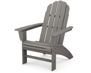 polywood vineyard curveback outdoor adirondack chair, slate grey