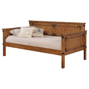 coaster home furnishings oakdale farmhouse wood twin size daybed for guestroom 38-inch headboard bedroom lounger rustic honey 300675