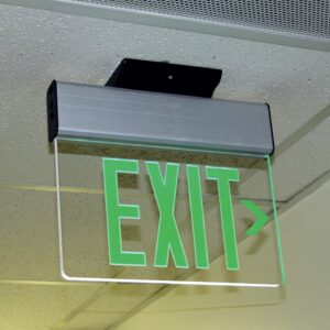 NICOR Lighting LED Emergency Exit Sign, Clear with Green Lettering (EXL2-10UNV-AL-CL-G-1)