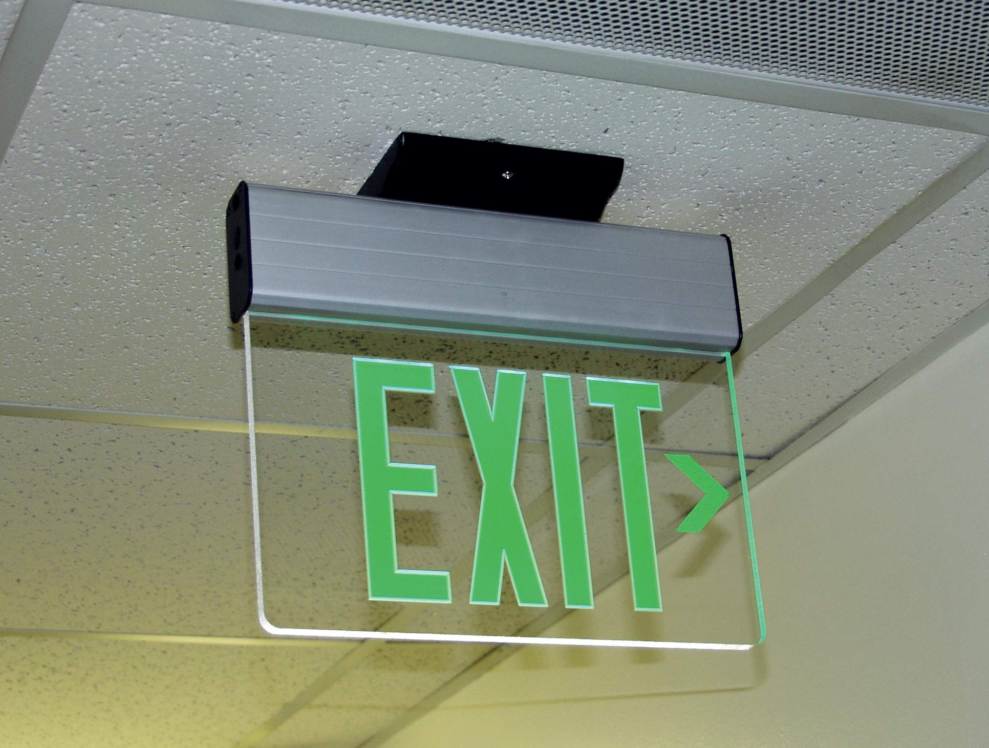 NICOR Lighting LED Emergency Exit Sign, Clear with Green Lettering (EXL2-10UNV-AL-CL-G-1)