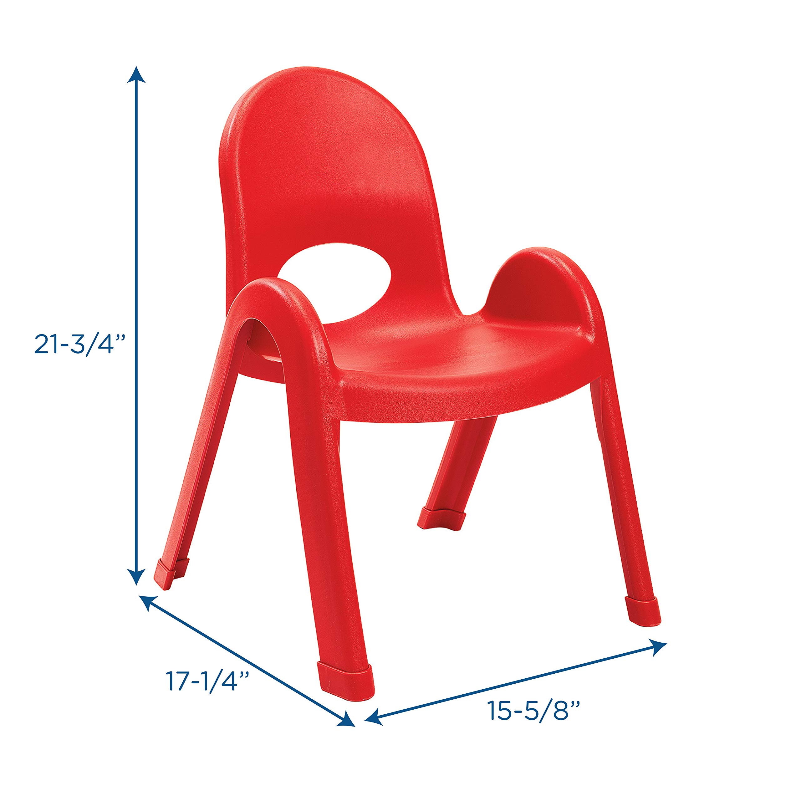 Children's Factory-AB7711PR Value Stack Kids Chair, Preschool/Daycare/Playroom Furniture, Flexible Seating Classroom Furniture for Toddlers, Red, 11"