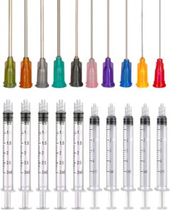 precision applications of glue, 3ml 5ml syringes and blunt tip needles(14 15 16 18 19 20 21 22 23 25 ga), for liquid measuring, craft paint, epoxy resin, oil or adhesives applicator