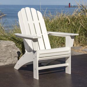 POLYWOOD AD600 Vineyard Curveback Adirondack Chair, White